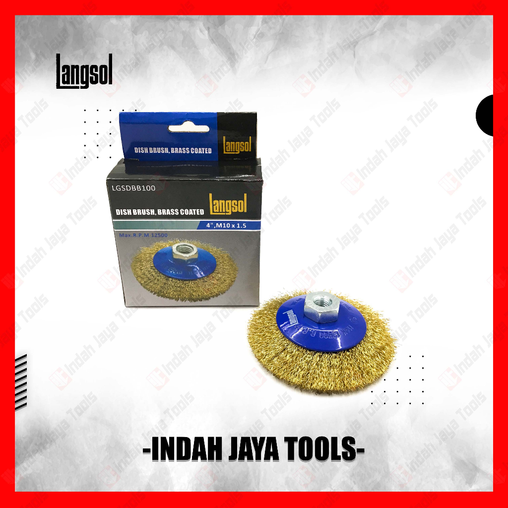 Jual LANGSOL Sikat Kawat Piring Gerinda Duduk 4 Inch Wire Brush Brass ...