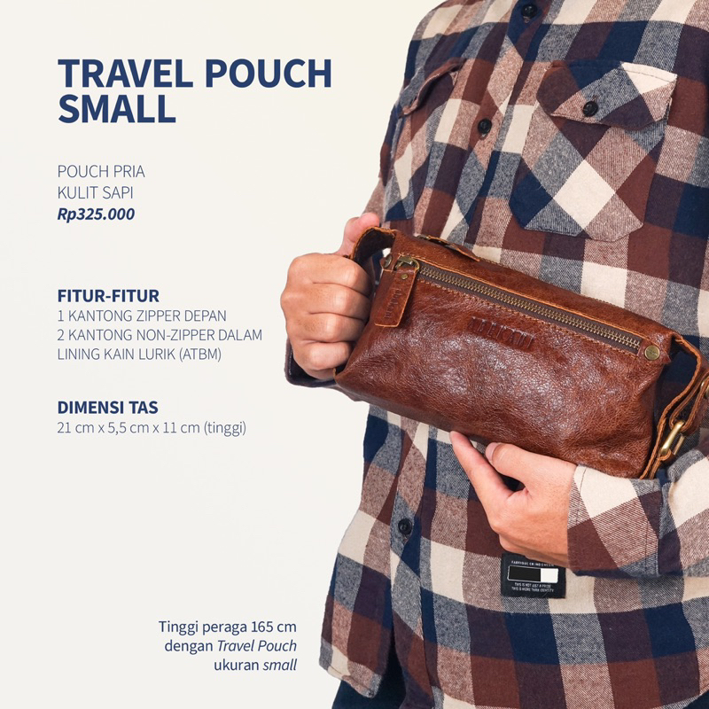 Jual Pouch Kulit Pria ABEKANI Travel Pouch ukuran Small Men Clutch ...