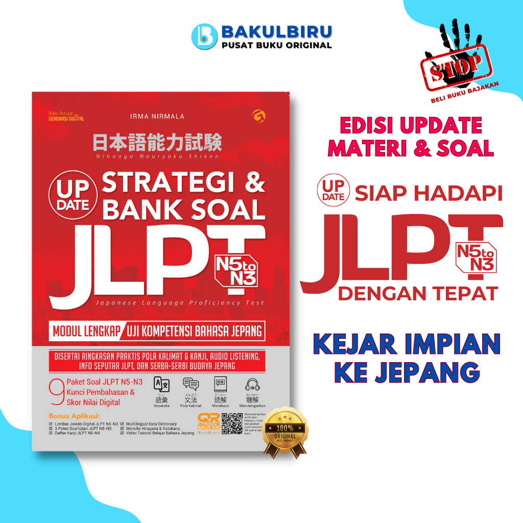 Jual Buku Belajar Bahasa Jepang Update Strategi & Bank Soal JLPT N5-N3 | Shopee Indonesia