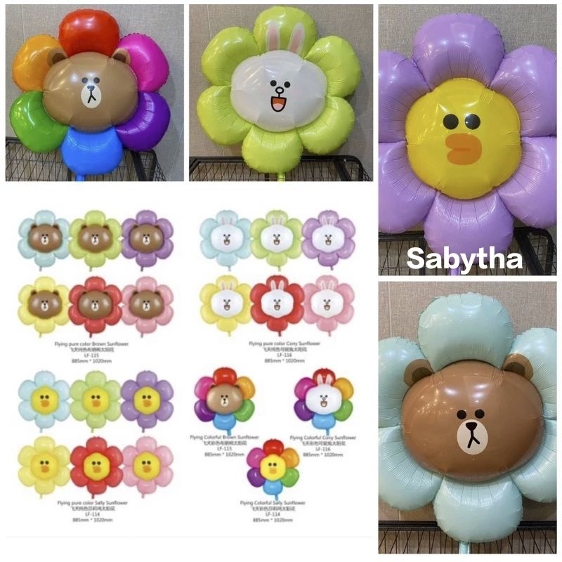 Jual Bunga Matahari Pelangi Besar Balon terbang / Foil /Gas / Karakter ...
