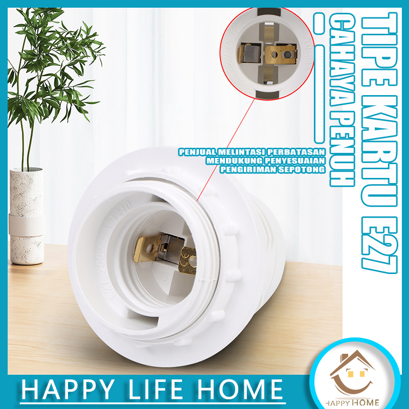 Jual Fitting Lampu Gantung E27 putih fiting lampu gantung kosongan | Shopee Indonesia