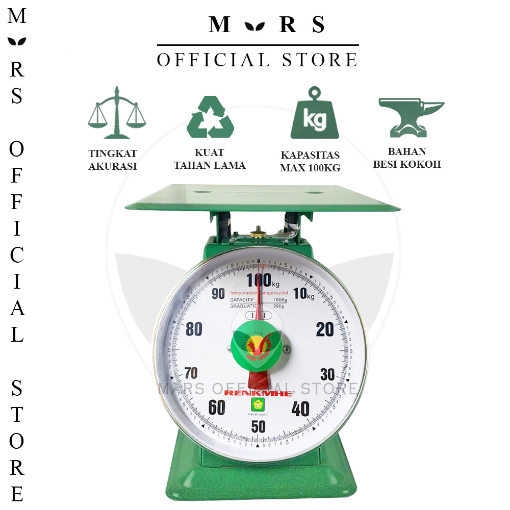 Jual RENKMHE Timbangan Manual Jarum Duduk 100 Kg - 150 Kg Besi Plat Datar Rata Timbangan Meja ...