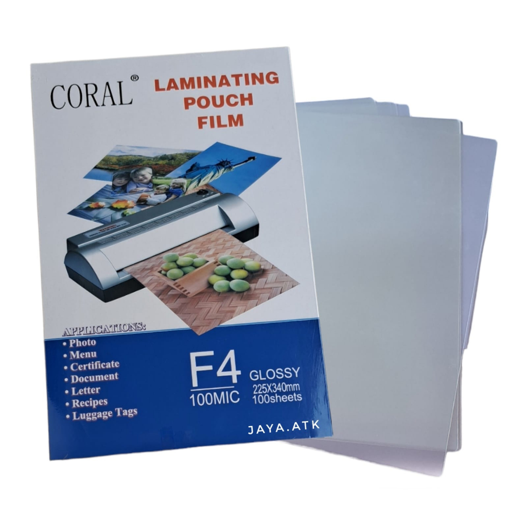 Jual PLASTIK LAMINATING F4 FOLIO 20 LBR 100 MICRON GLOSSY LAMINASI PANAS | Shopee Indonesia