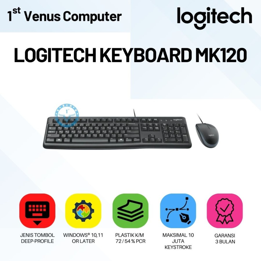 Jual KEYBOARD+MOUSE LOGITECH MK120 / KB+MS USB LOGITECH MK120 / KEY13 ...