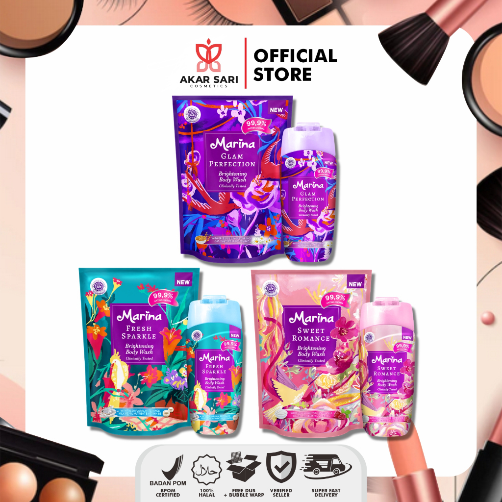 Jual MARINA BRIGHTENING BODY WASH - Sabun Mandi Cair 55 ml | 95 ml | 400 ml | Shopee Indonesia