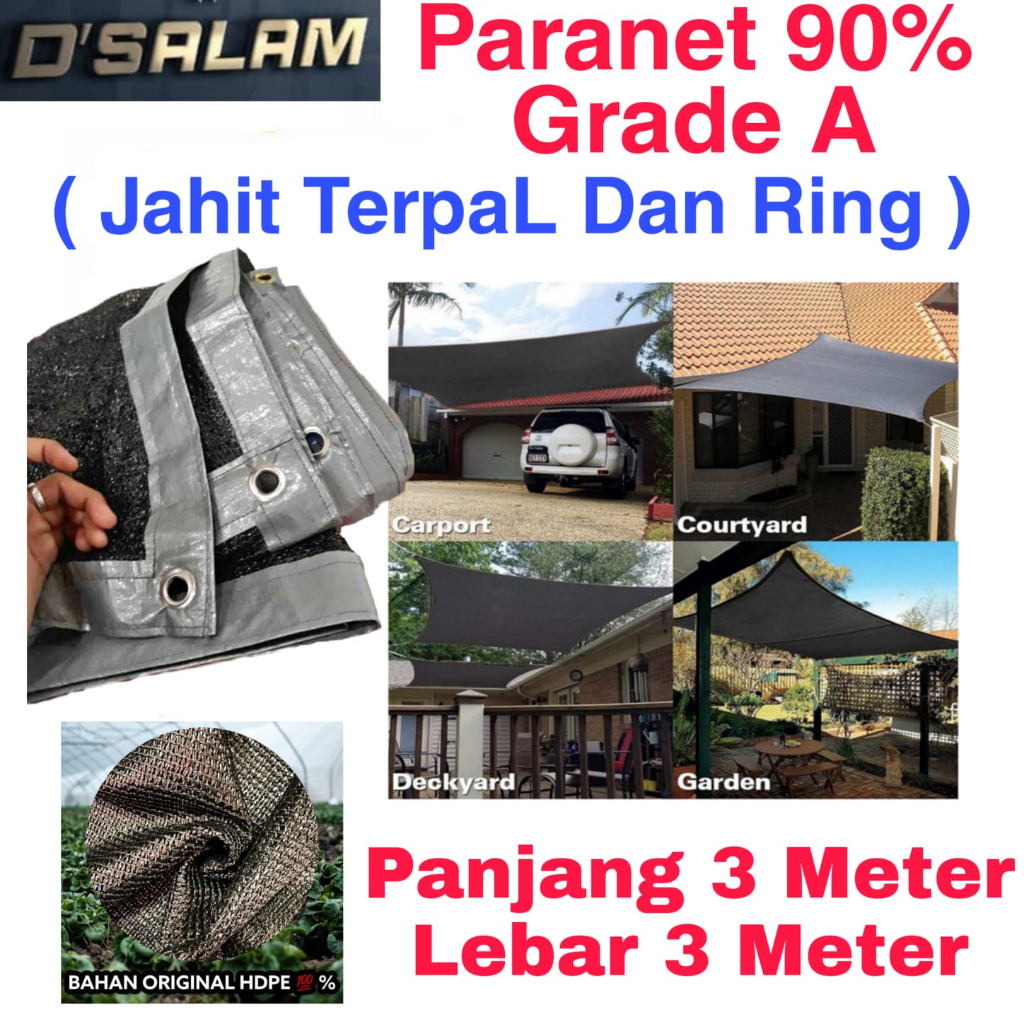 Jual Paranet 90% Grade A Jahit TERPAL + Ring ( Panjang 3 meter x Lebar ... Jual Paranet 90% Grade A Jahit TERPAL + Ring ( Panjang 3 meter x Lebar ...