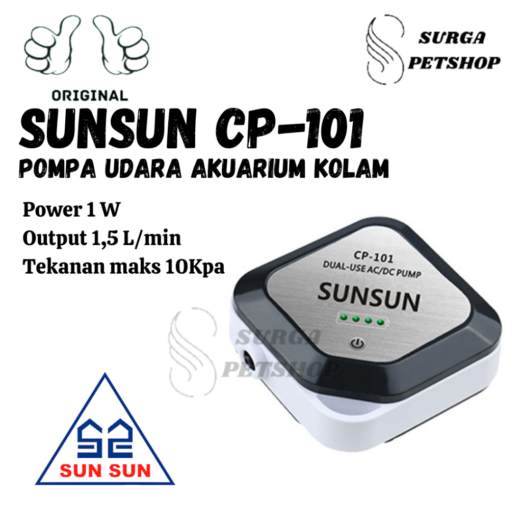Jual SUNSUN CP 101 Pompa Udara Aerator AC DC Akuarium Kolam Ikan CP101 Airpump Airator Air Pump ...