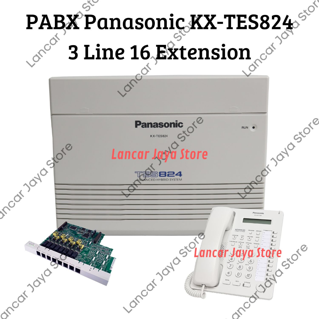 Jual Panasonic PABX KX-TES824 (3 CO, 16 Ext) Plus Key Master PABX KX ...