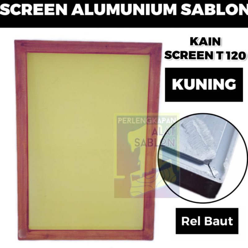 Jual FRAME BINGKAI SCREEN SABLON ALUMUNIUM UD 40X60 KAIN T120 KUNING ...