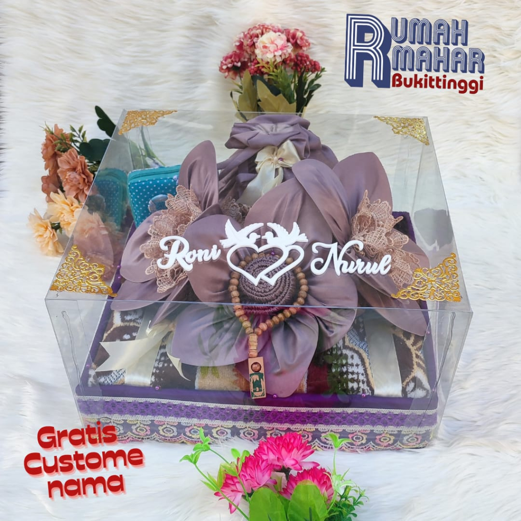 Jual MAHAR PERNIKAHAN/ SEPERANGKAT ALAT SHOLAT SATIN SILK / SESERAHAN ...