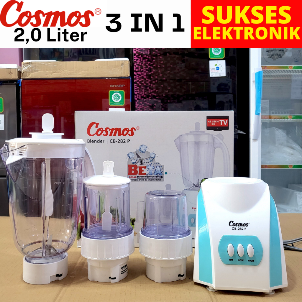 Jual COSMOS CB-282P BLENDER 2 LITER PLASTIK 3IN1 282 P | Shopee Indonesia