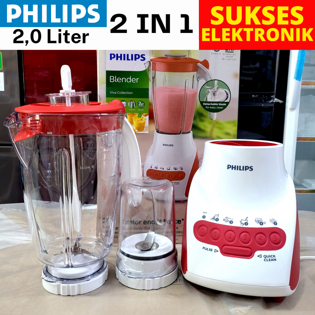 Jual BLENDER PHILIPS HR-2115 2 LITER PLASTIK 2 IN 1 / 2L 2IN1 | Shopee ...
