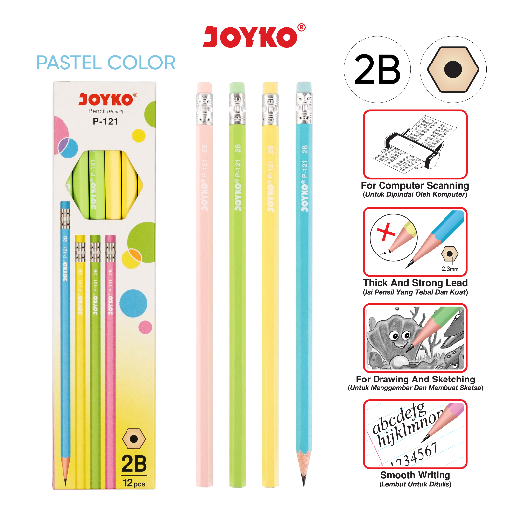 Jual Pensil 2B JOYKO P-121 (12pc) | Shopee Indonesia
