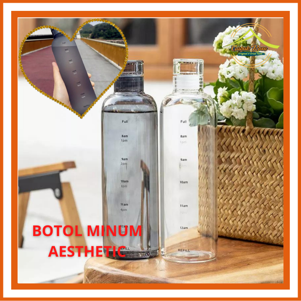 Jual Botol Minum AesthetIc/Water Bottle Transparant/Botol Bening ...