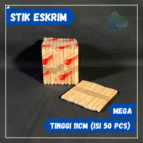 Jual Stik Kayu Ice Cream Mega Tinggi 11 cm (isi 50 pcs) / Stick Es Krim ...