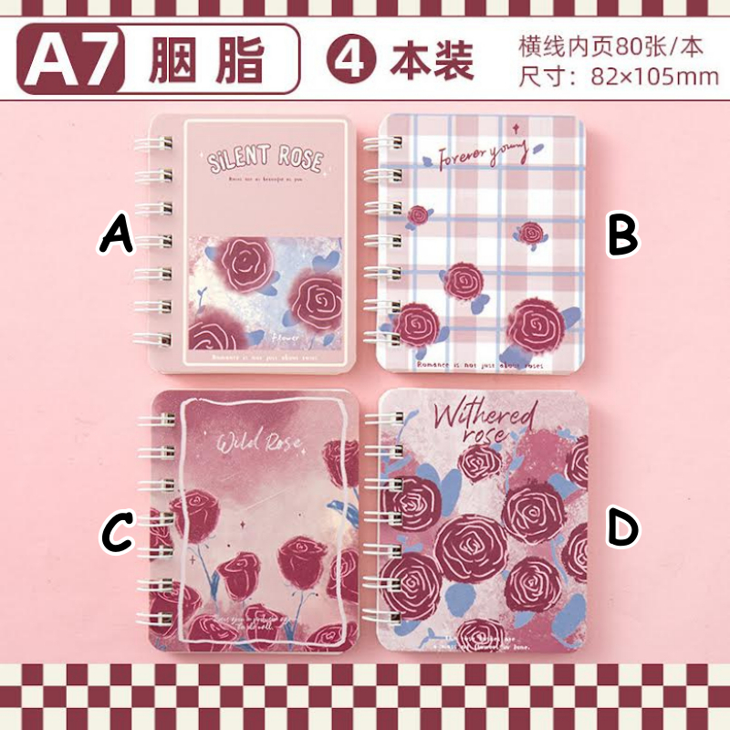 Jual MURMURE I PART II NOTE BOOK RING MOTIF MEMO KECIL A7 SPIRAL isi 80 ...