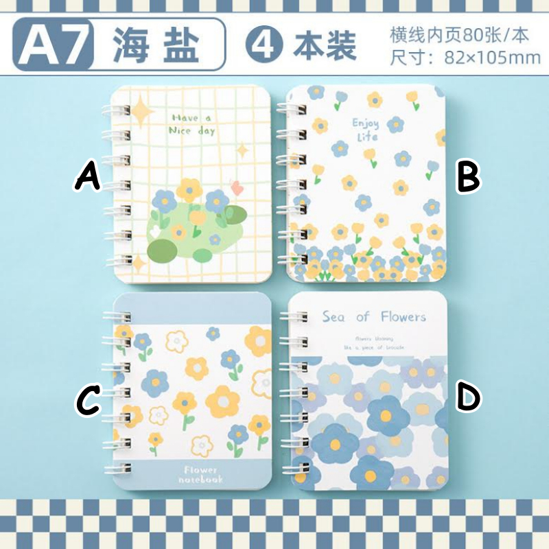Jual MURMURE I PART II NOTE BOOK RING MOTIF MEMO KECIL A7 SPIRAL isi 80 ...