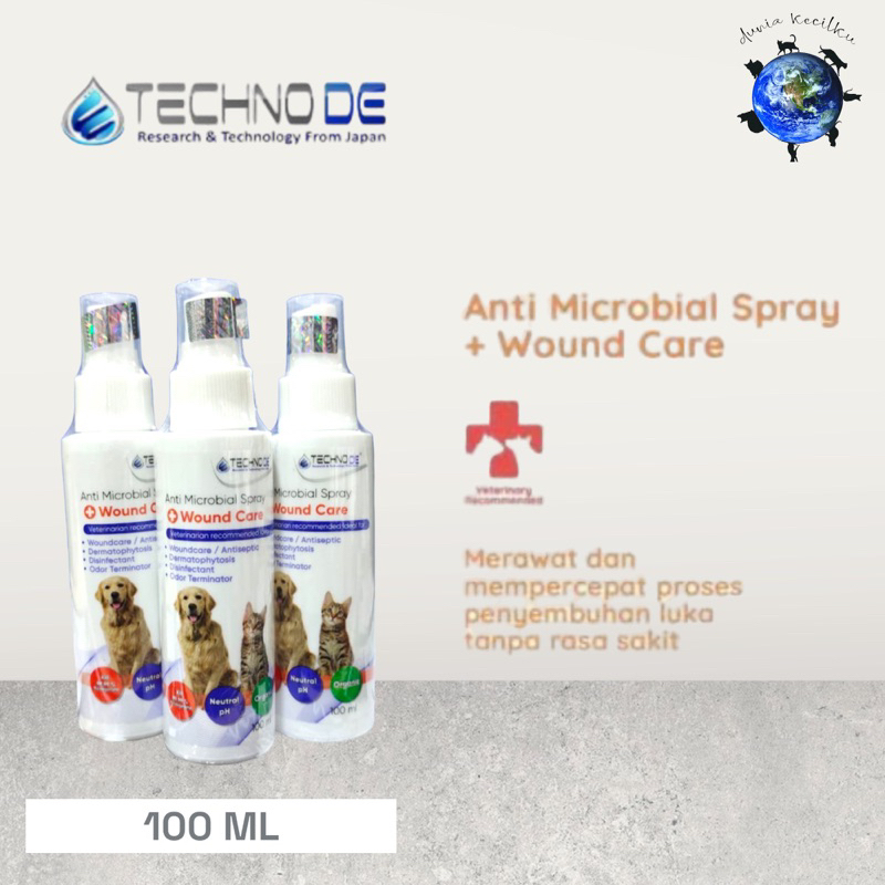 Jual Techno De Anti Microbial Spray + Wound Care Spray Luka Anti ...