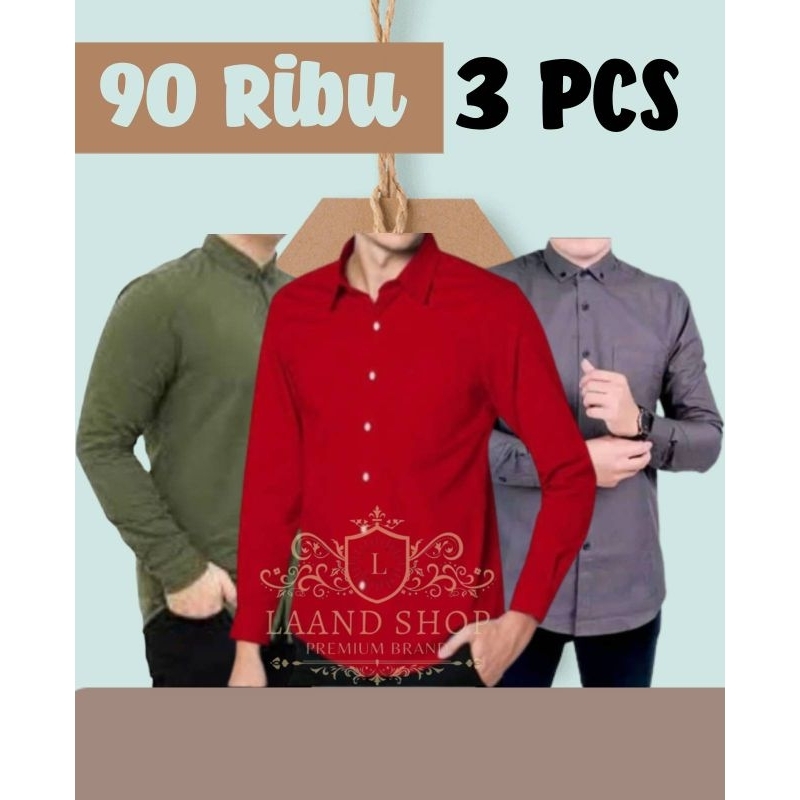 Jual Warna Merah Cabe Kemeja Polos Lengan Panjang Pria MENS POLOSAN ...