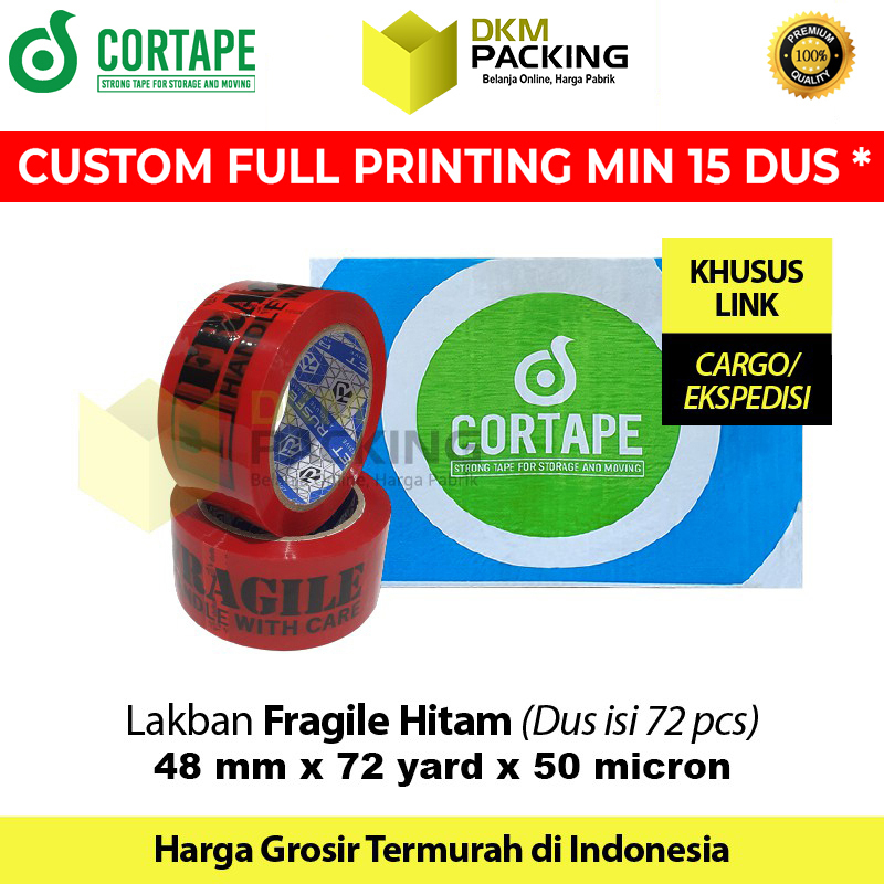 Jual Lakban FRAGILE Hitam 48mm JANGAN DIBANTING HANDLE WITH CARE ...