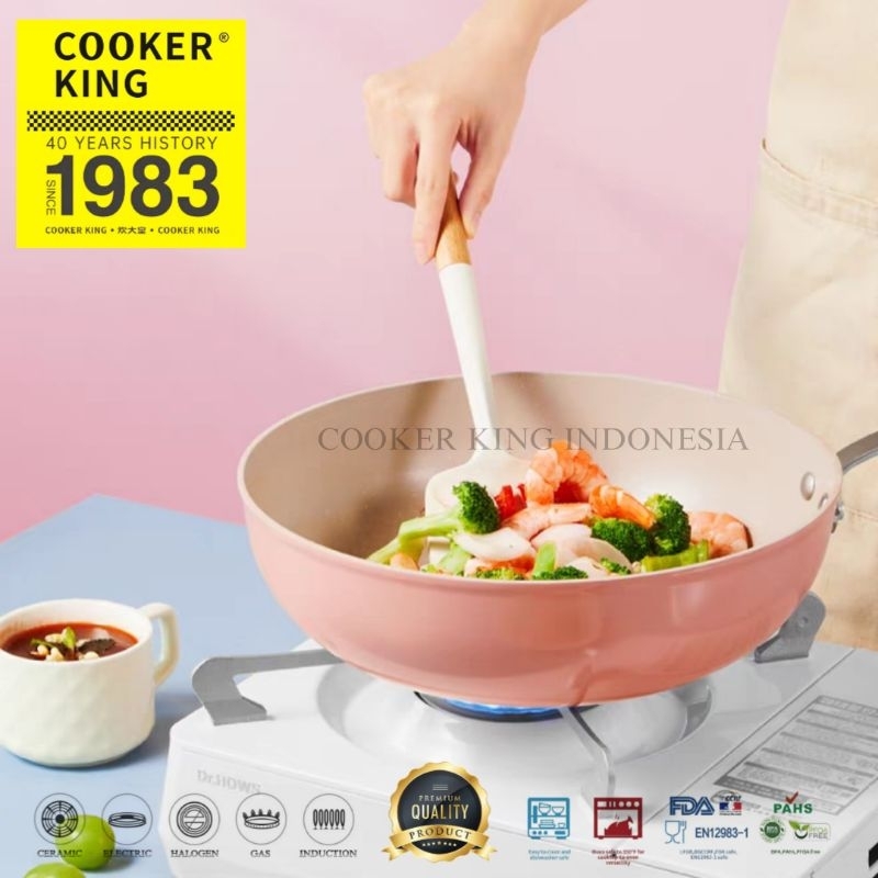 Jual Cooker King Wajan Wok 28cm + Lid Non Stick Granite Coating Kitty ...