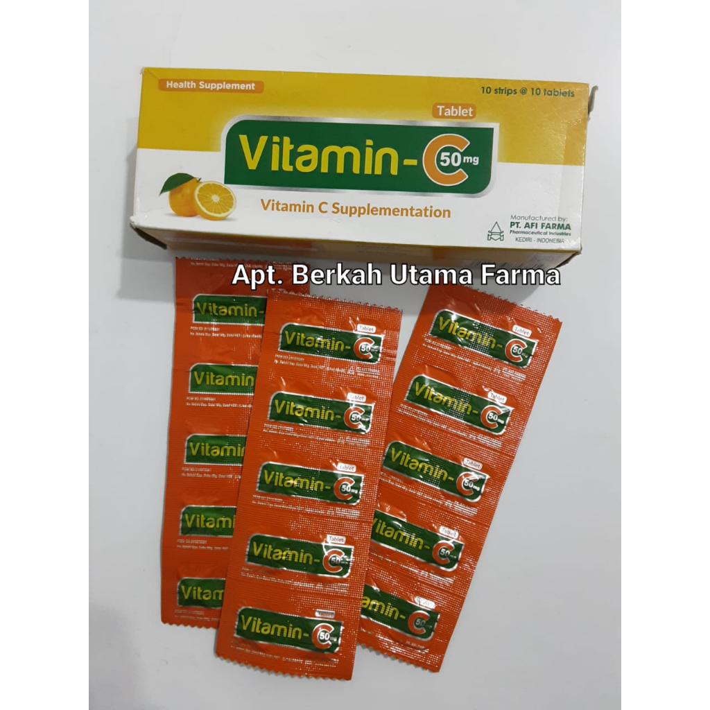 Jual Vitamin C 50 mg (AFI) 1 strip isi 10 tablet | Shopee Indonesia