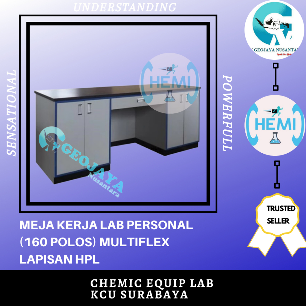 Jual MEJA KERJA LAB PERSONAL (160 POLOS) MULTIFLEX LAPISAN HPL | Shopee ...