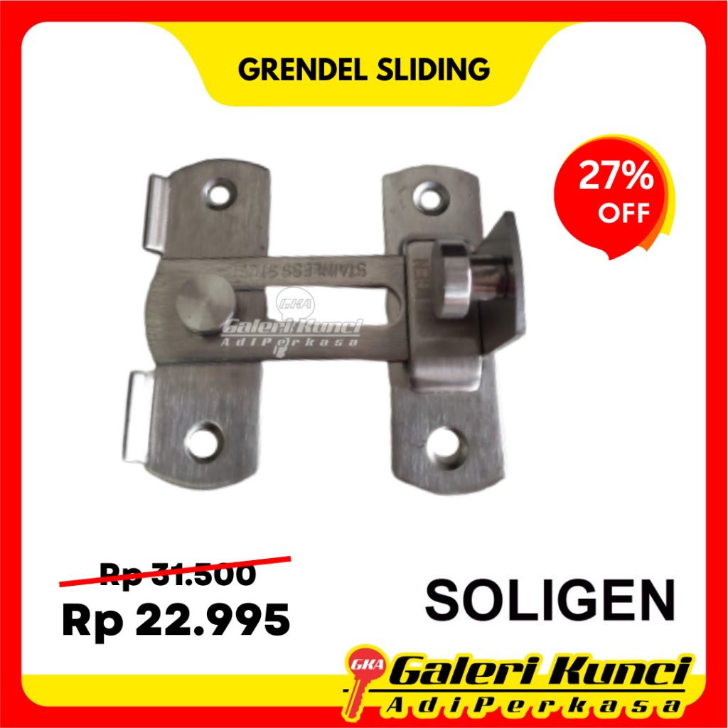 Jual Grendel Sliding Soligen SLG Sliding "L" SS Grendel Kait Pintu ...