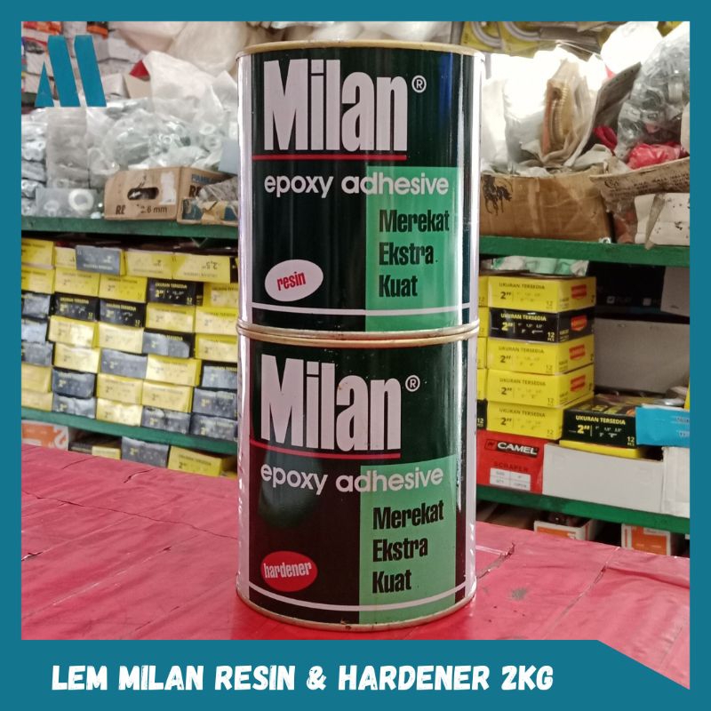 Jual Lem Milan Epoxy Resin 1kg + Hardener 1kg (1set 2kg) | Shopee Indonesia