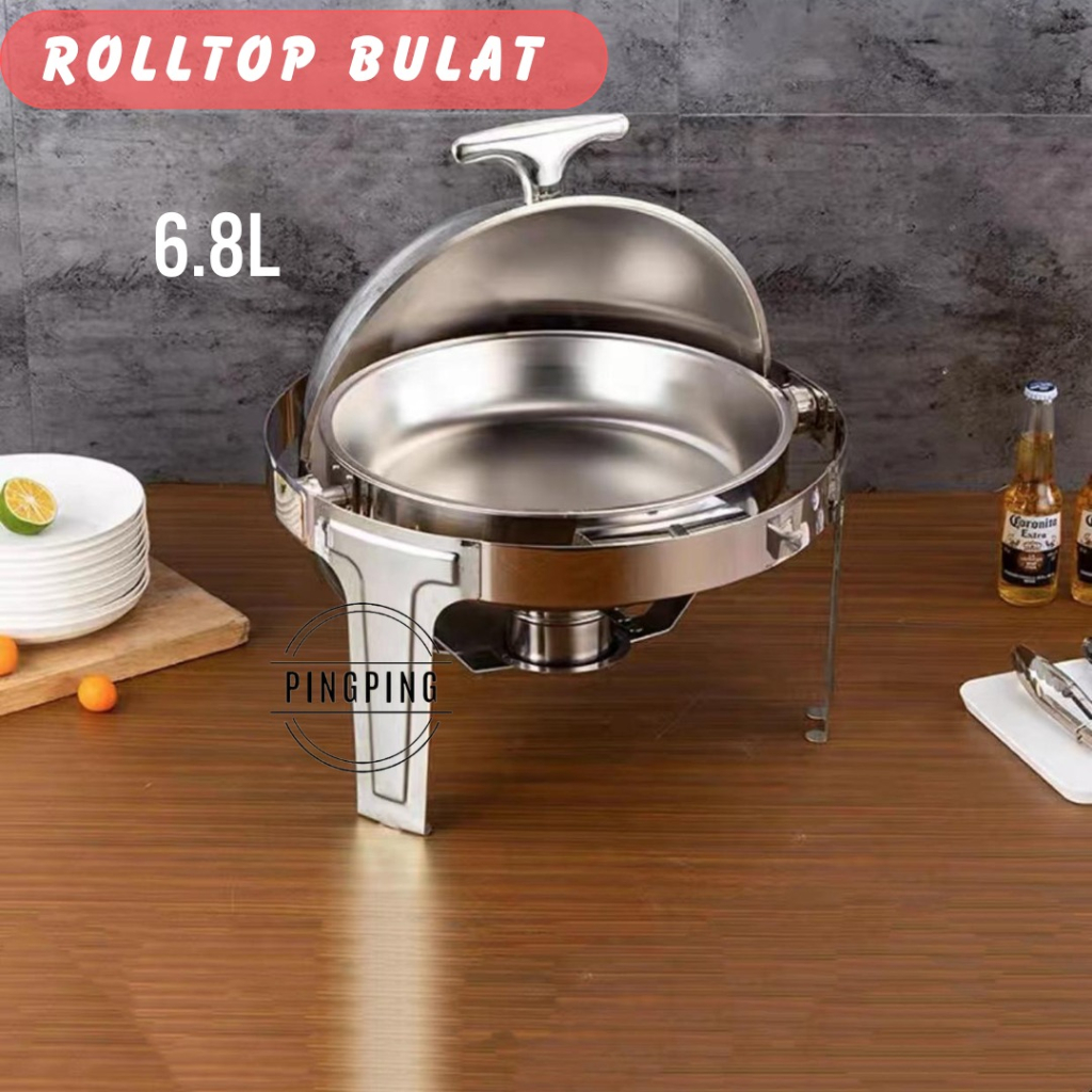 Jual PINGPING - Rolltop bulat Prasmanan / chaving dish bulat ...