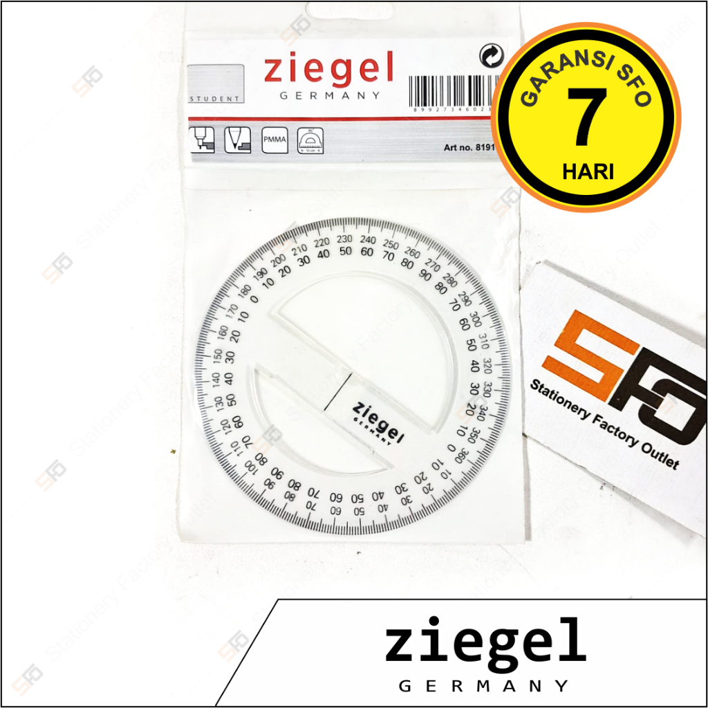 Jual Penggaris Busur Ziegel 360 derajat 10 cm - SFO Semarang Official ...