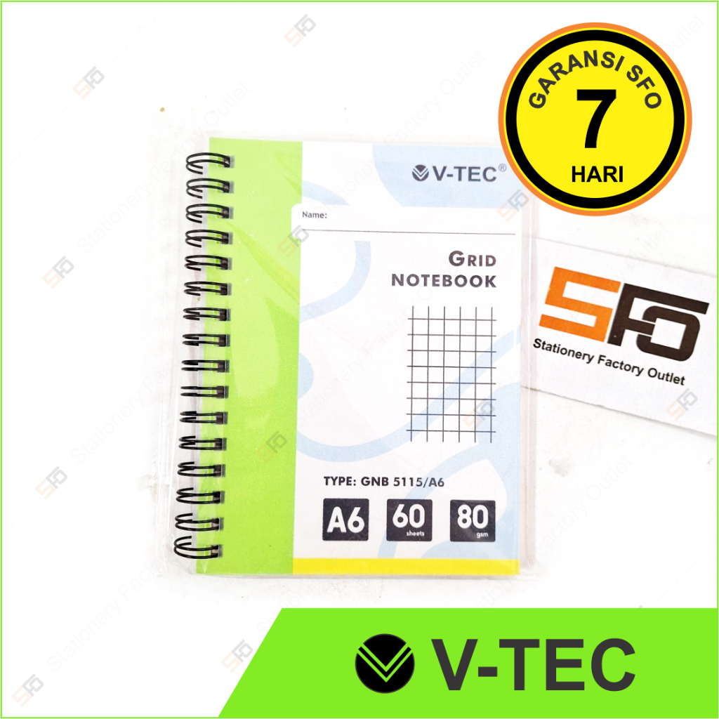 Jual Grid Notebook A6 V-Tec NB-5115 - Diary Agenda Buku Catatan Grided ...