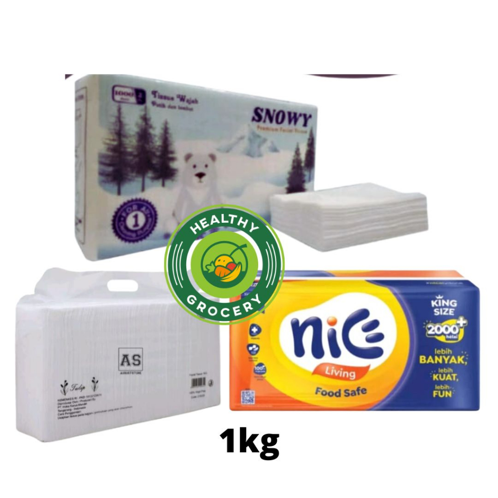 Jual Nice Living Facial Tissue 1kg / Tulip Facial Tissue 1kg / Snowy ...