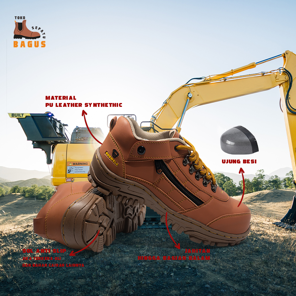 Jual Sepatu Safety Pria Boot Ujung Besi Kerja Proyek Lapangan / Outdoor ...