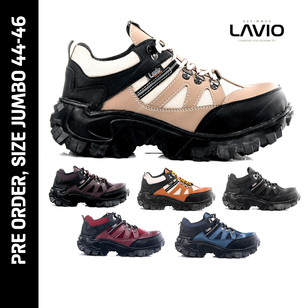 Jual Lavio Sepatu Pria Boots Safety Low Pendek Kerja Proyek Gunung ...