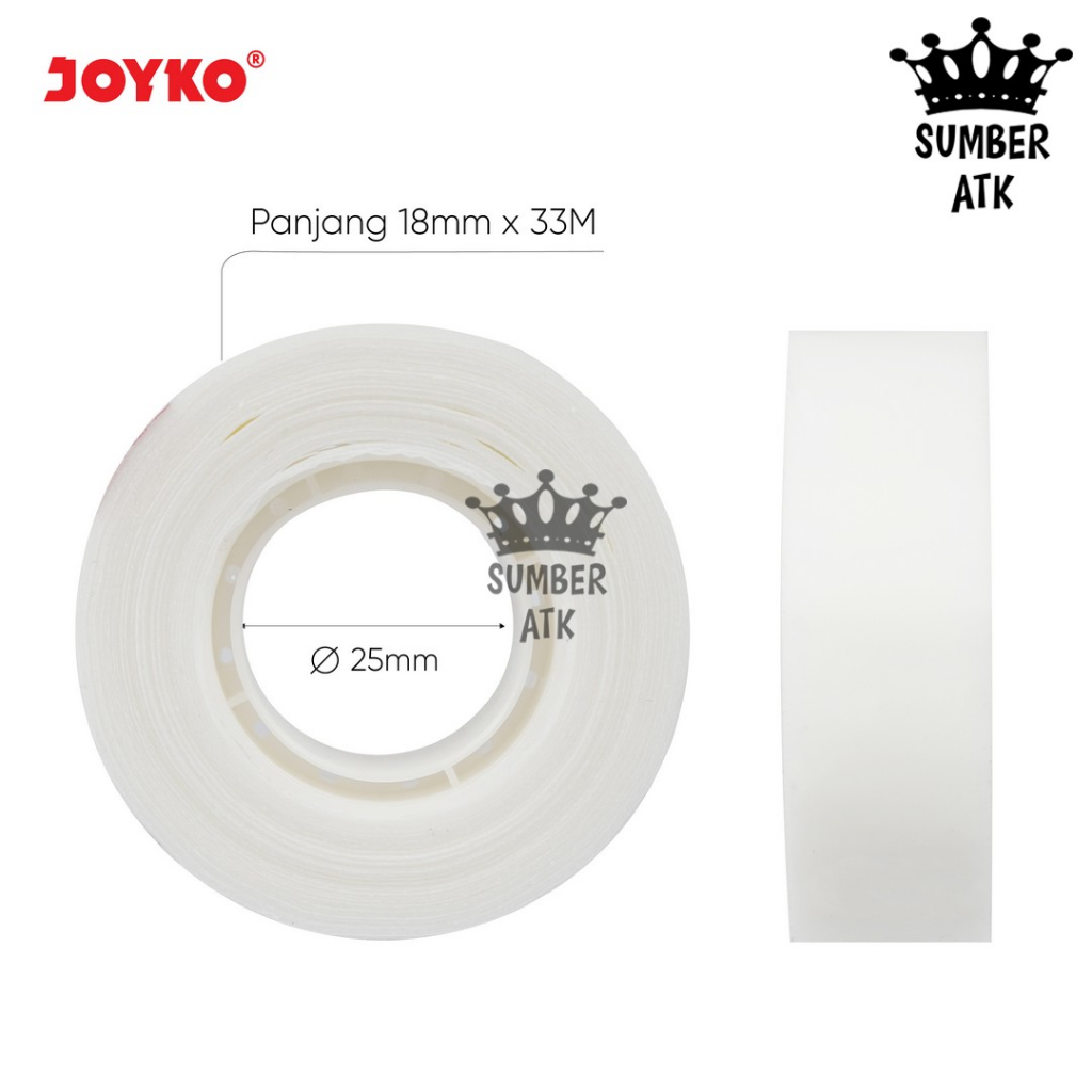 Jual Invisible Tape Pita Perekat Kertas Invisibel Joyko IVT-601 18mm x ...