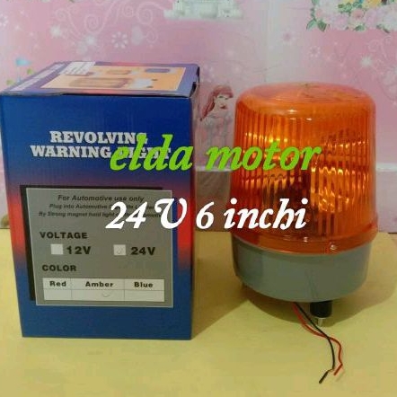 Jual Lampu Rotari Rotary Warning Light Lampu Darurat 6 inchi 24V Warna ...
