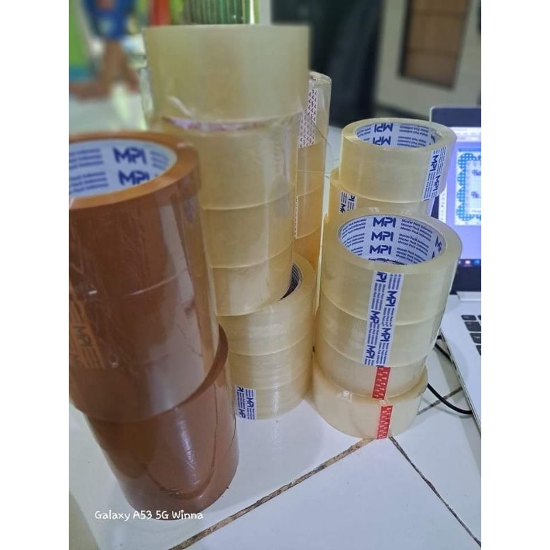 Jual Lakban isolasi bening & coklat 2 inch / 48 mm 100 yard | Shopee Indonesia