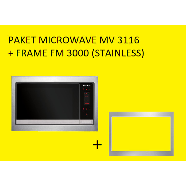 Jual PAKET Microwave dan Frame Modena MV 3116 + FM 3000 (STAINLESS ...