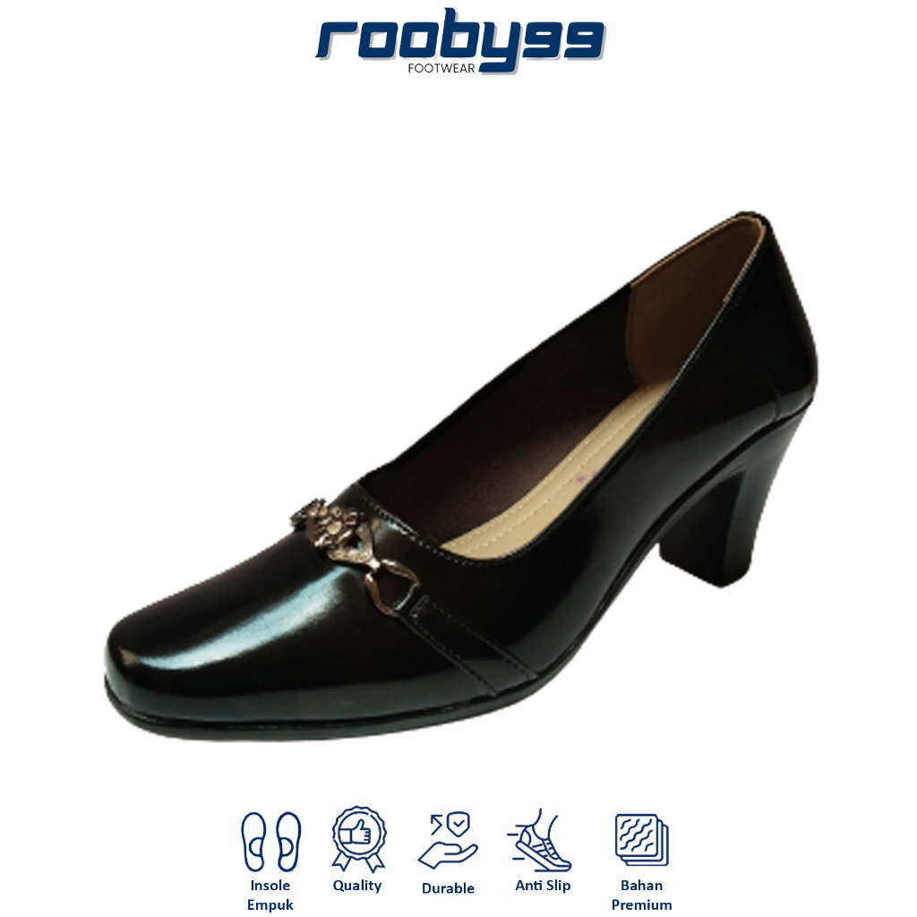 Jual Sepatu Pantofel Wanita Sepatu High Heels Kerja Kantor Formal 7cm ...
