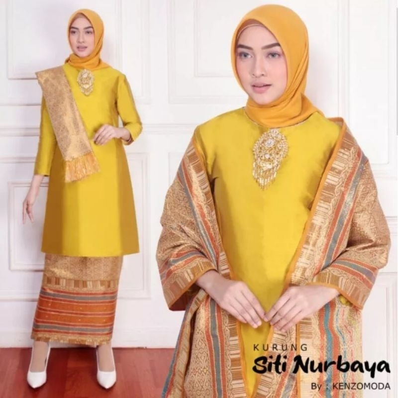 Jual Ready Set Baju Kurung Melayu dan Songket Selendang Modern//Set ...