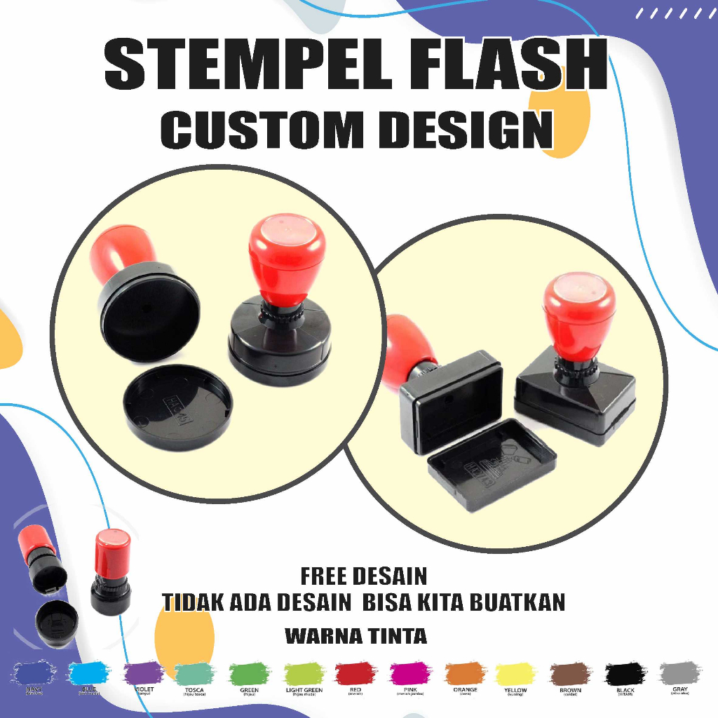 Jual Stempel Warna Otomatis/Flash Bulat/Oval/Kotak Kostum Design Harga Murah | Shopee Indonesia