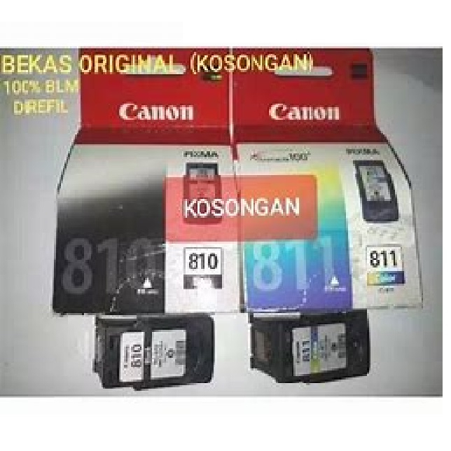 Jual Cartridge bekas ORIGINAL canon CL-811 color / PG-810 Black belum ...