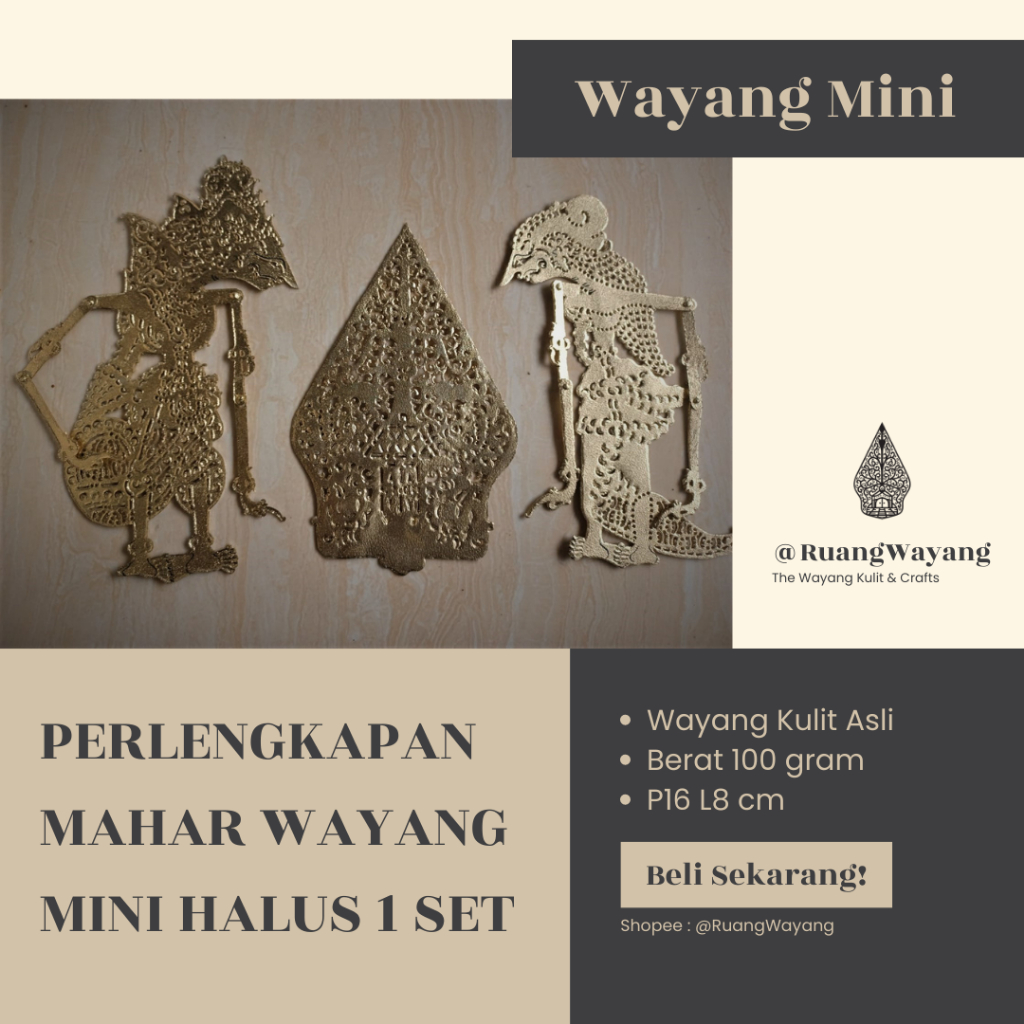 Jual Mahar Pernikahan Wayang Kulit Asli Rama Shinta Warna Emas 1 Set ...