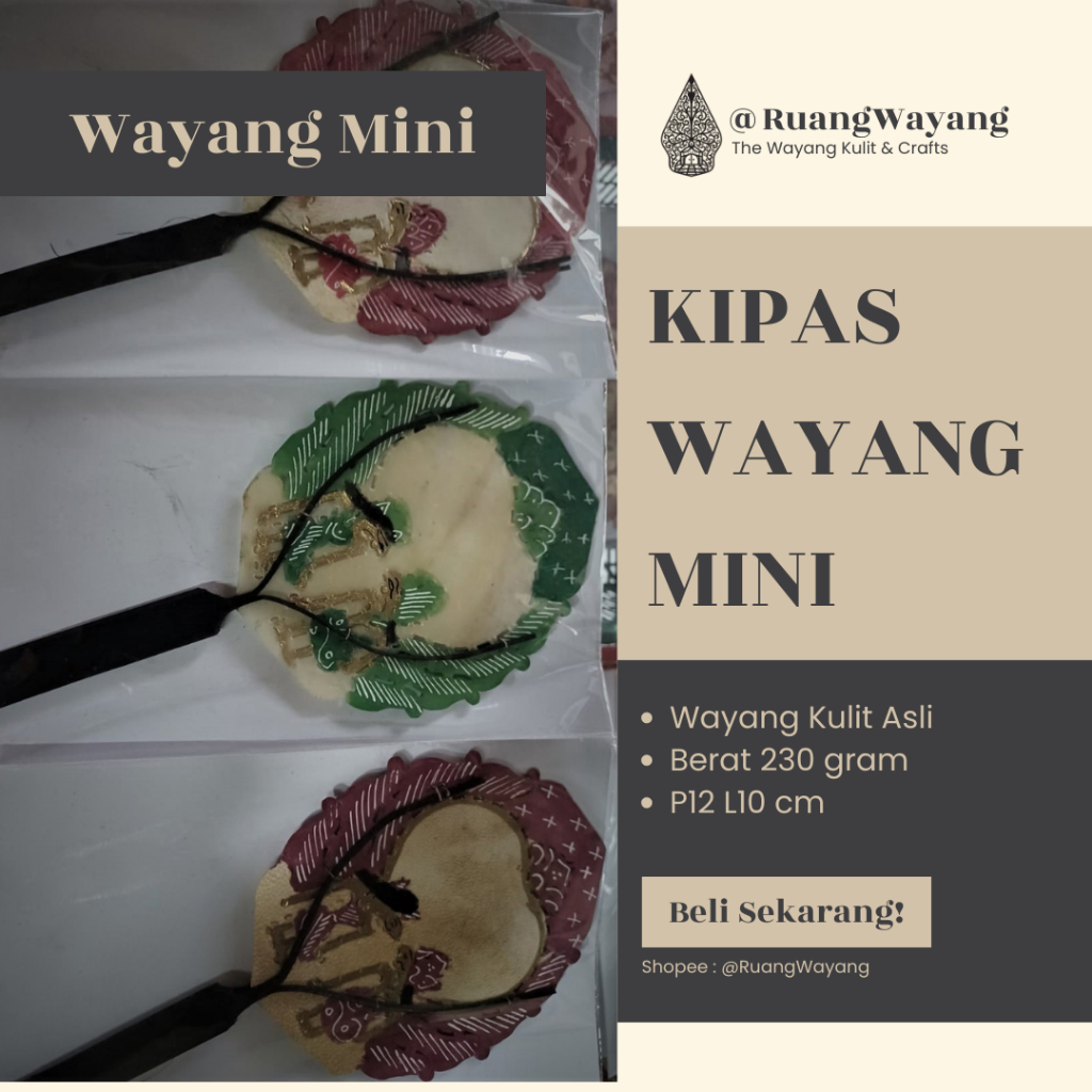 Jual Kipas Wayang Kulit Asli Mini Bulat | Shopee Indonesia