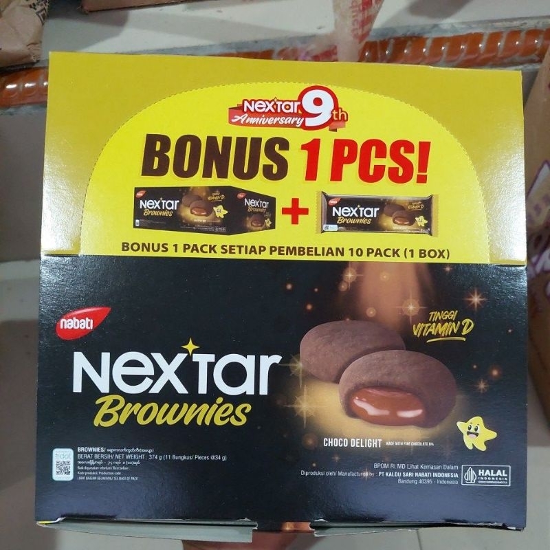 Jual Nextar Brownies Coklat 1 pack isi 10 pcs X 34gr / Nabati Nextar ...