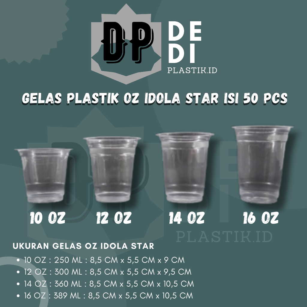 Jual Cup es / gelas plastik / cup plastik IDOLA STAR 10 oz, 12 oz, 14 ...