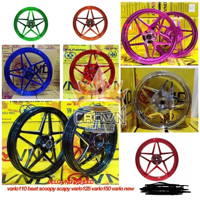 Jual Velg VND Vspeed V Speed V-Speed Bintang V1 Gen 1 Ring 14 Beat / Scoopy / Genio / Spacy ...