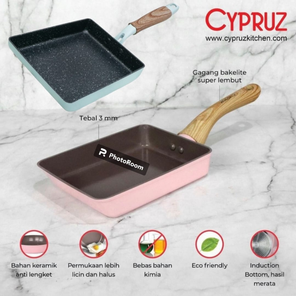 Jual Cypruz Tamagoyaki Pan Egg pan Color Series 13cm 15cm | Shopee Indonesia