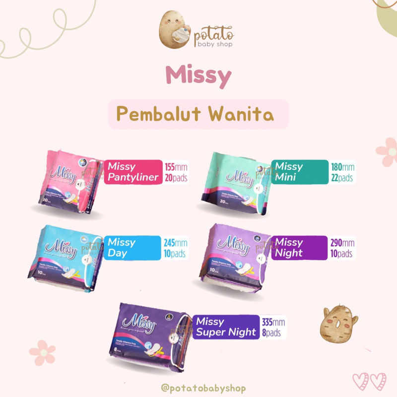 Jual Missy Pembalut Panty Liner / Mini / Day / Night / Super Night FREE ...
